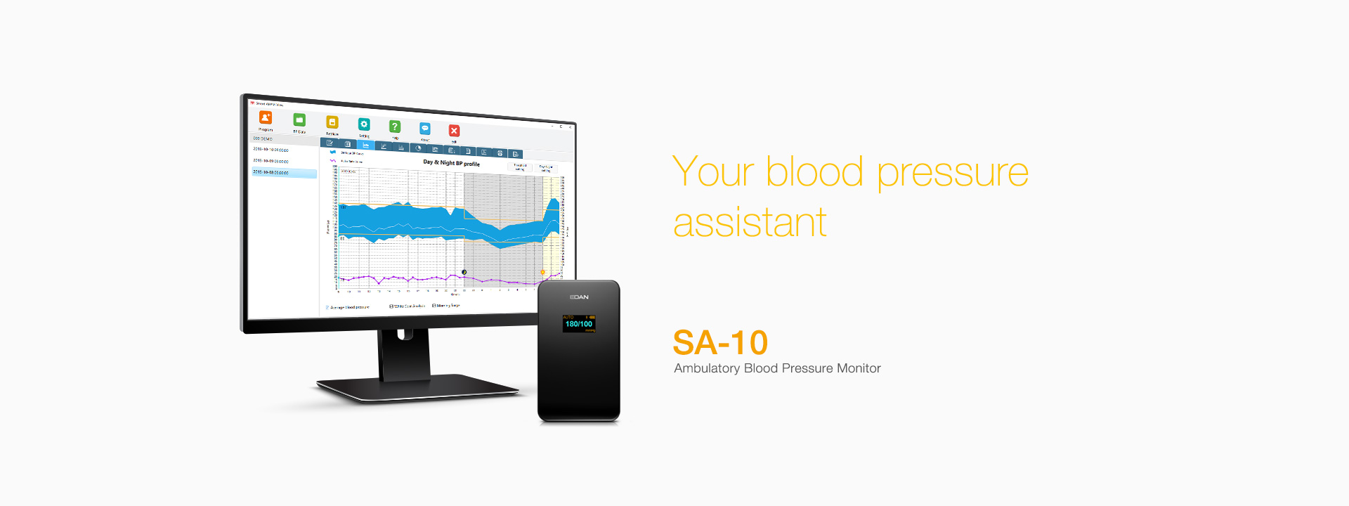 เครื่องตรวจติดตามการทำงานของหัวใจพร้อมวัดความดันชนิดต่อเนื่องไม่น้อยกว่า 24 ชั่วโมง SA-10 EDAN ...